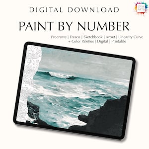 Paint by Number Kit Digital, Procreate, Fresco, Sketchbook, Art Set ...