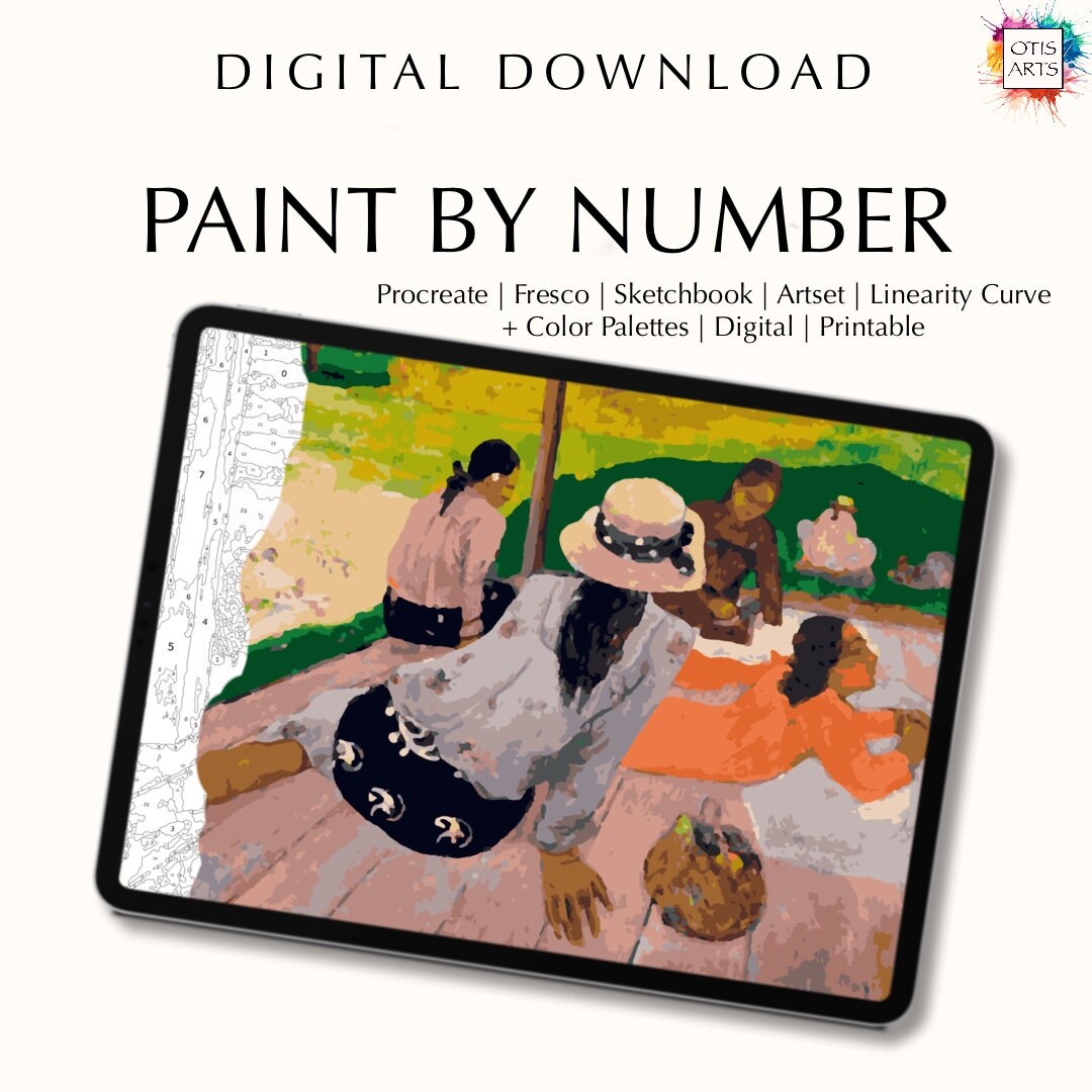 Paint by number kit digital, Procreate, Fresco, Sketchbook, Art Set ...
