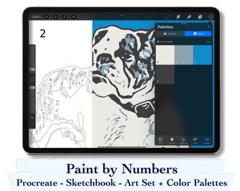 Paint by Number Kit Digital Procreate Sketchbook and Art Set - Etsy