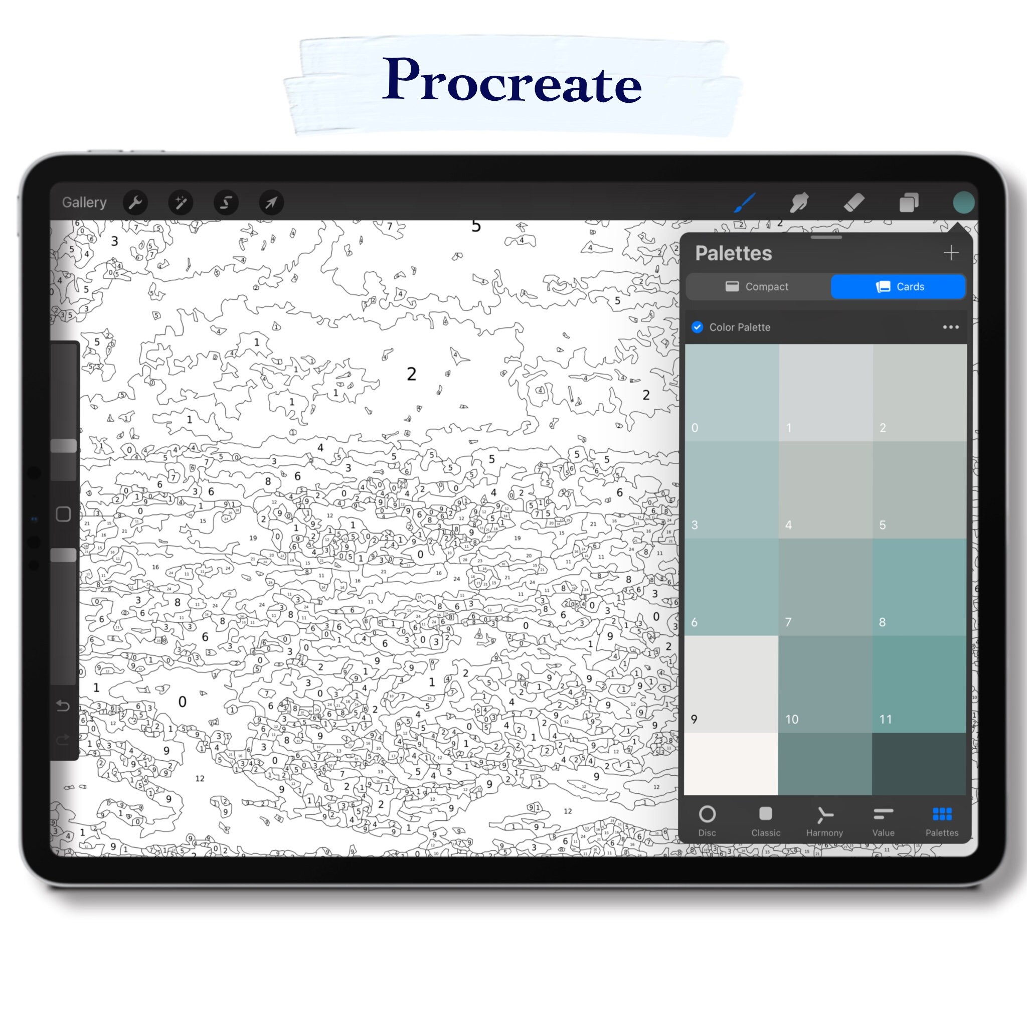 Paint by Number Kit Digital Procreate Sketchbook and Art Set - Etsy