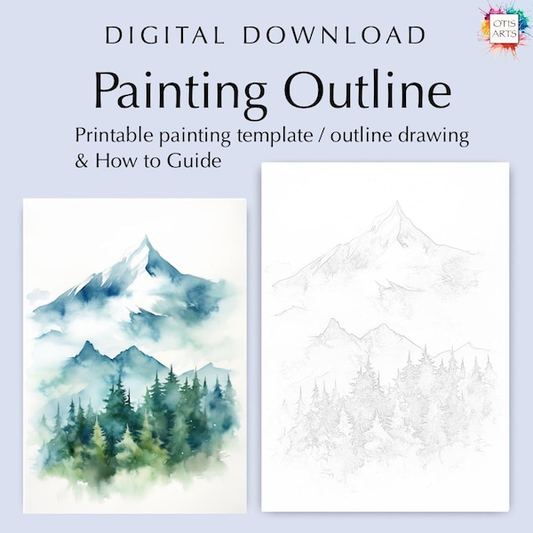 Outline for Water Color - Etsy