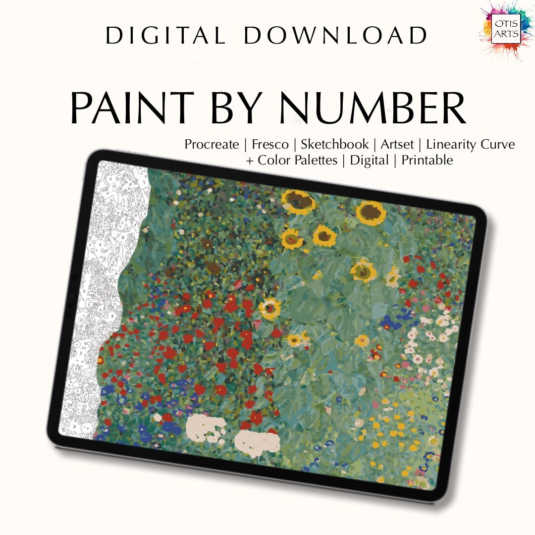 Paint by Number Kit Digital, Procreate, Fresco, Sketchbook, Art Set ...