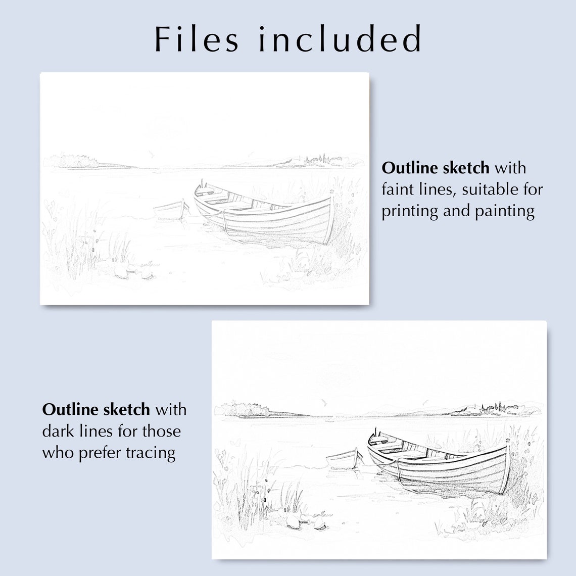 Rowing Boat Outline Drawing, PDF Digital Download for Coloring or ...