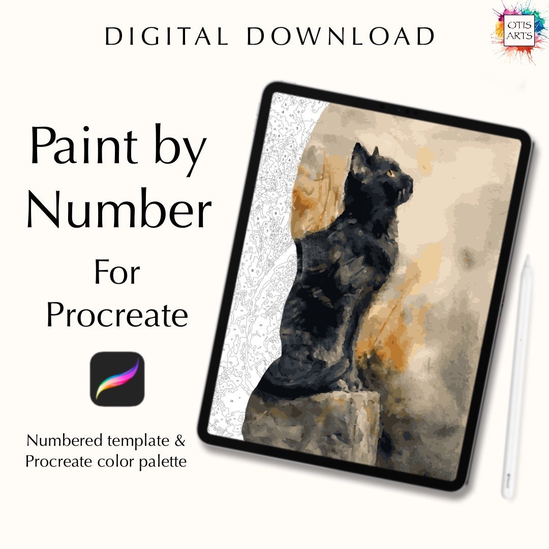 Paint by Number Kit for Procreate Including Color Palettes, Digital ...