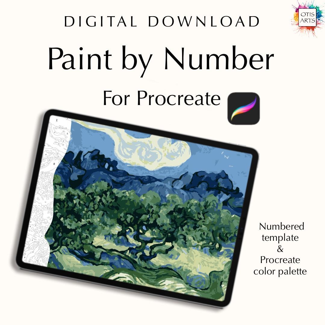 Paint by Number Kit Digital, Procreate, Sketchbook and Art Set ...