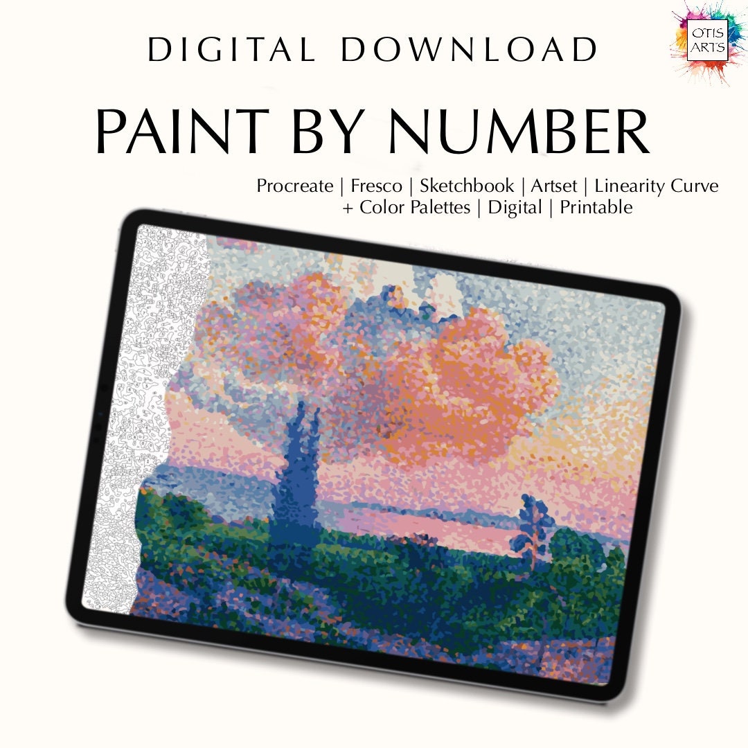 Paint by Number Kit Digital, Procreate, Fresco, Sketchbook, Art Set ...