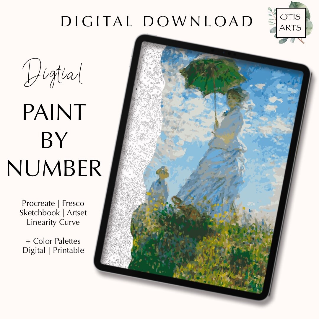 Paint by Number Kit Digital Procreate Fresco Sketchbook - Etsy