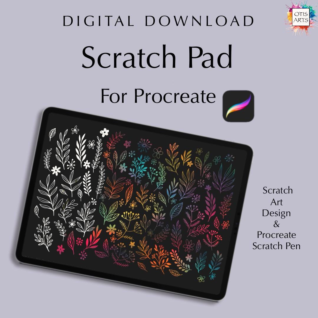 Floral Foil Etching Digital Scratch Pad for Procreate – Perfect for Art ...