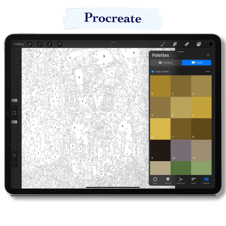 Paint by Number Kit Digital Procreate Sketchbook and Art Set - Etsy