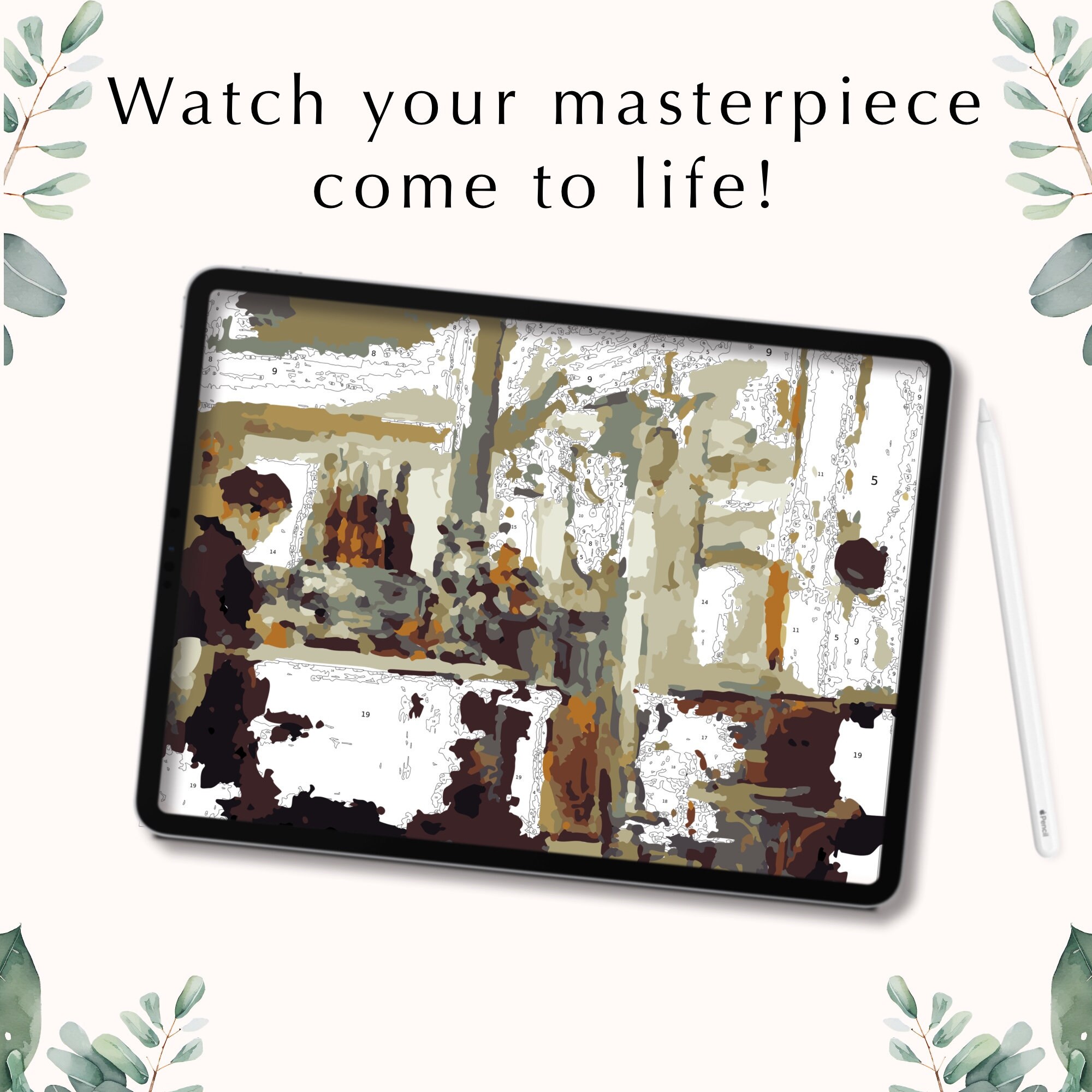 Paint by Number Kit Digital Procreate Fresco Sketchbook - Etsy