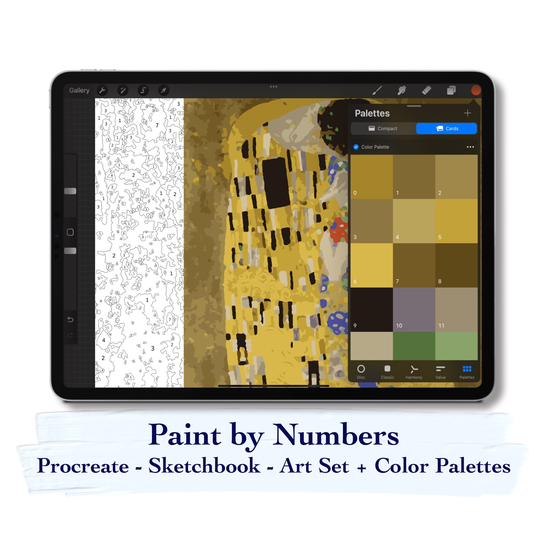 Paint by Number Kit Digital Procreate Sketchbook and Art Set - Etsy