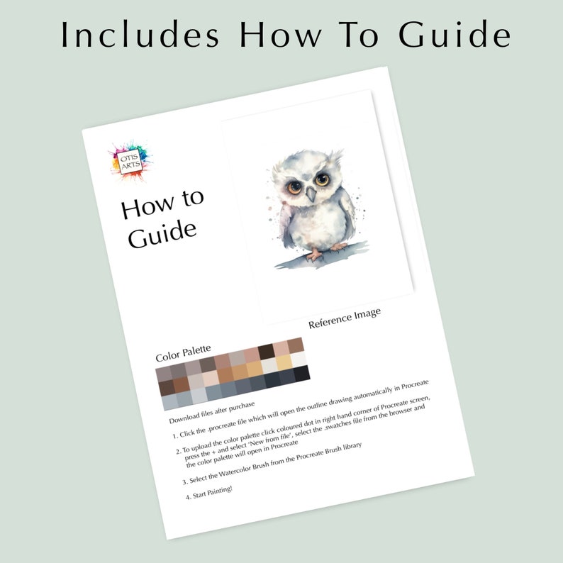 Digital Painting Kit for Procreate, Cute Owl, Digital Download - Etsy