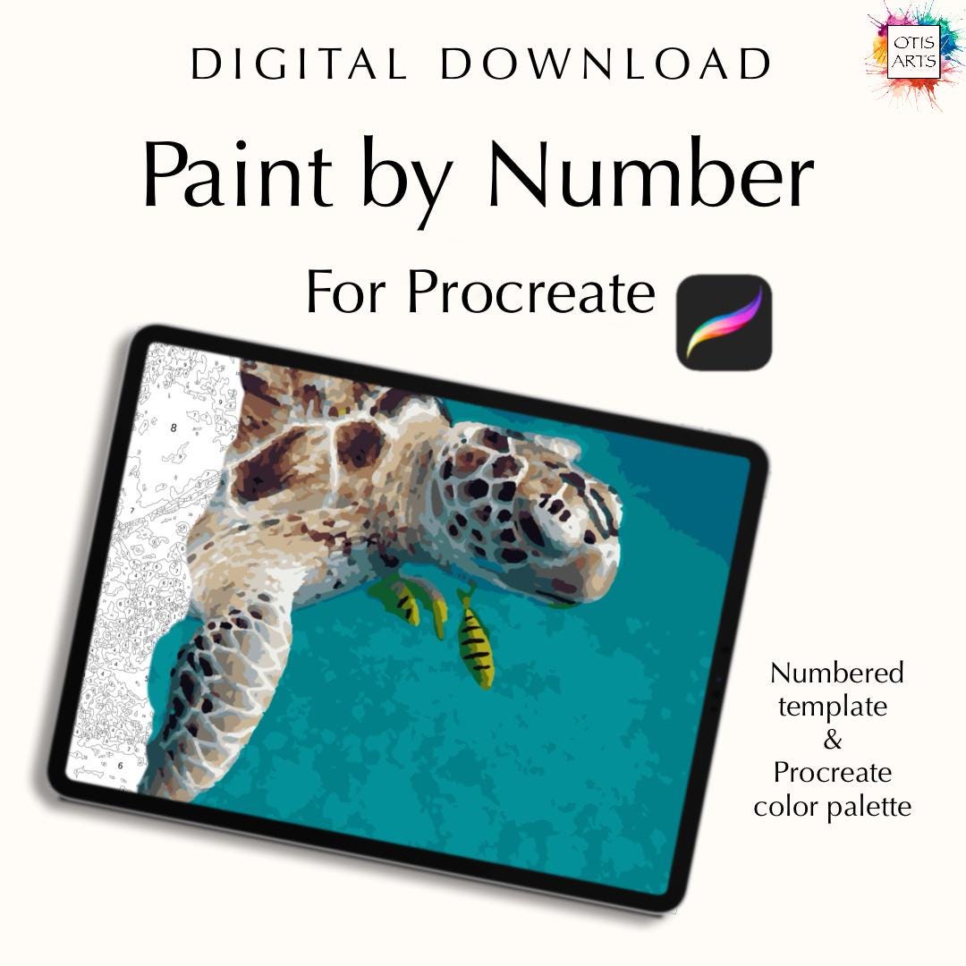 Sea Turtle Paint by Number Kit Adult | Printable & Digital Download Art ...