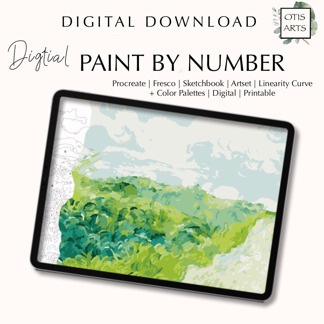 Paint by Number Kit Digital Procreate Fresco Sketchbook - Etsy