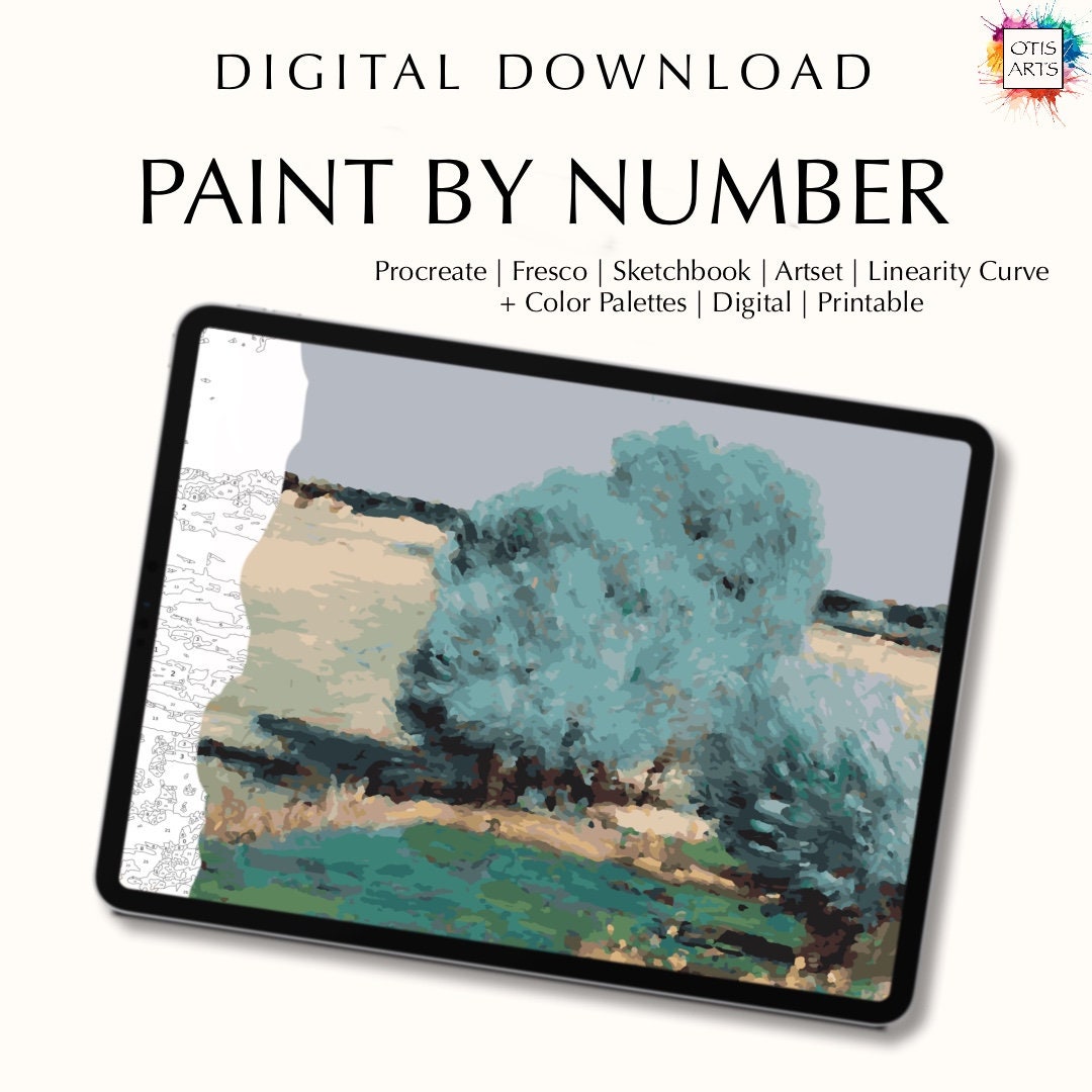 Paint by Number Kit Digital, Procreate, Fresco, Sketchbook, Art Set ...