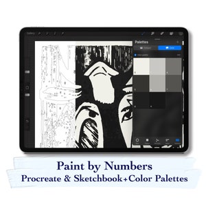 Paint by Number Kit Digital Procreate Template and Sketchbook - Etsy