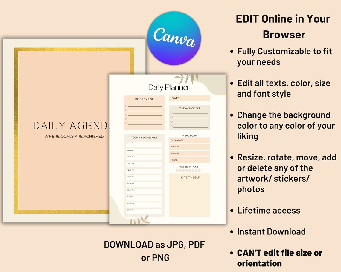 Minimalist Planner Bundle PDF Printable Daily & Weekly Schedule Daily ...