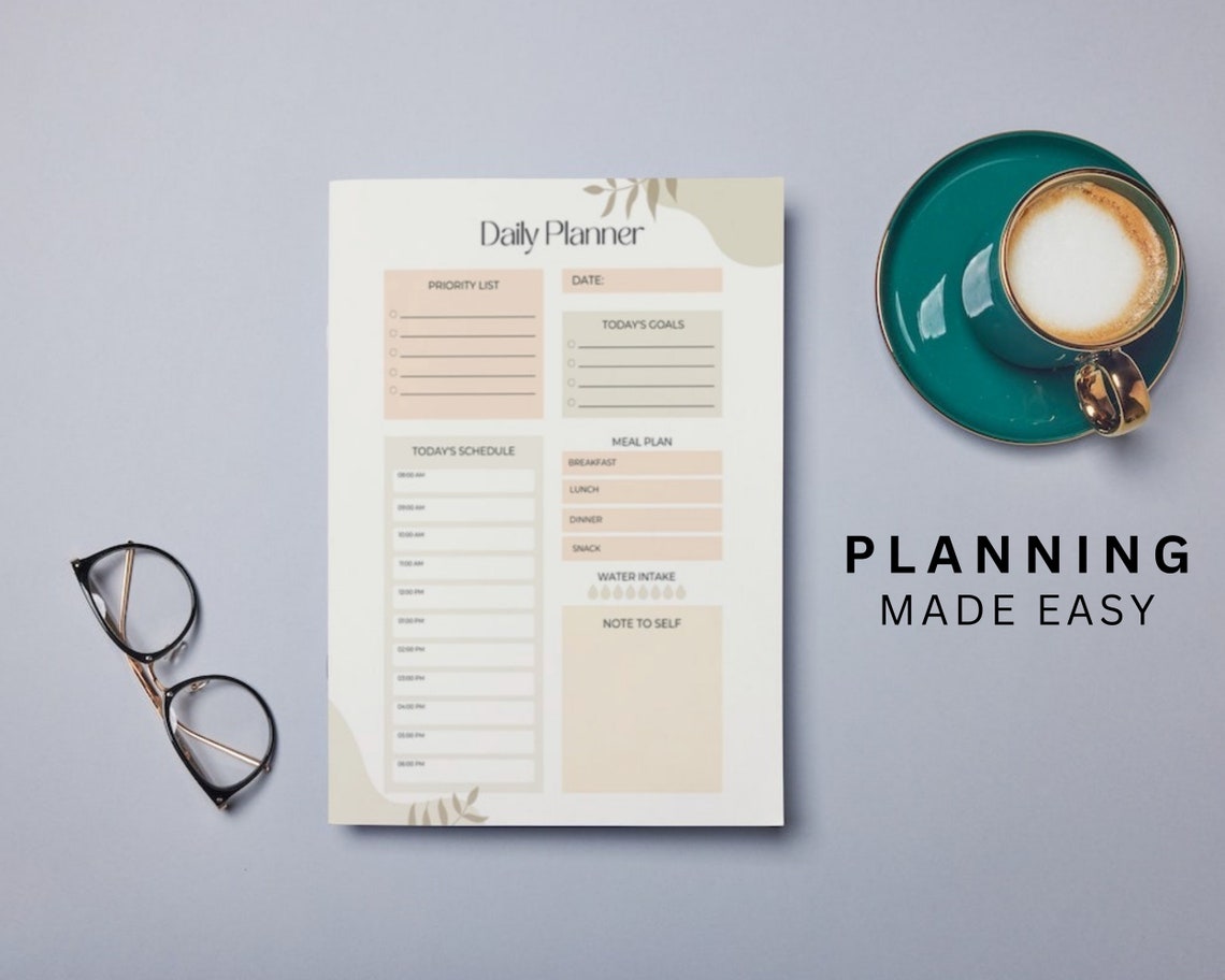 Minimalist Planner Bundle PDF Printable Daily & Weekly Schedule Daily ...