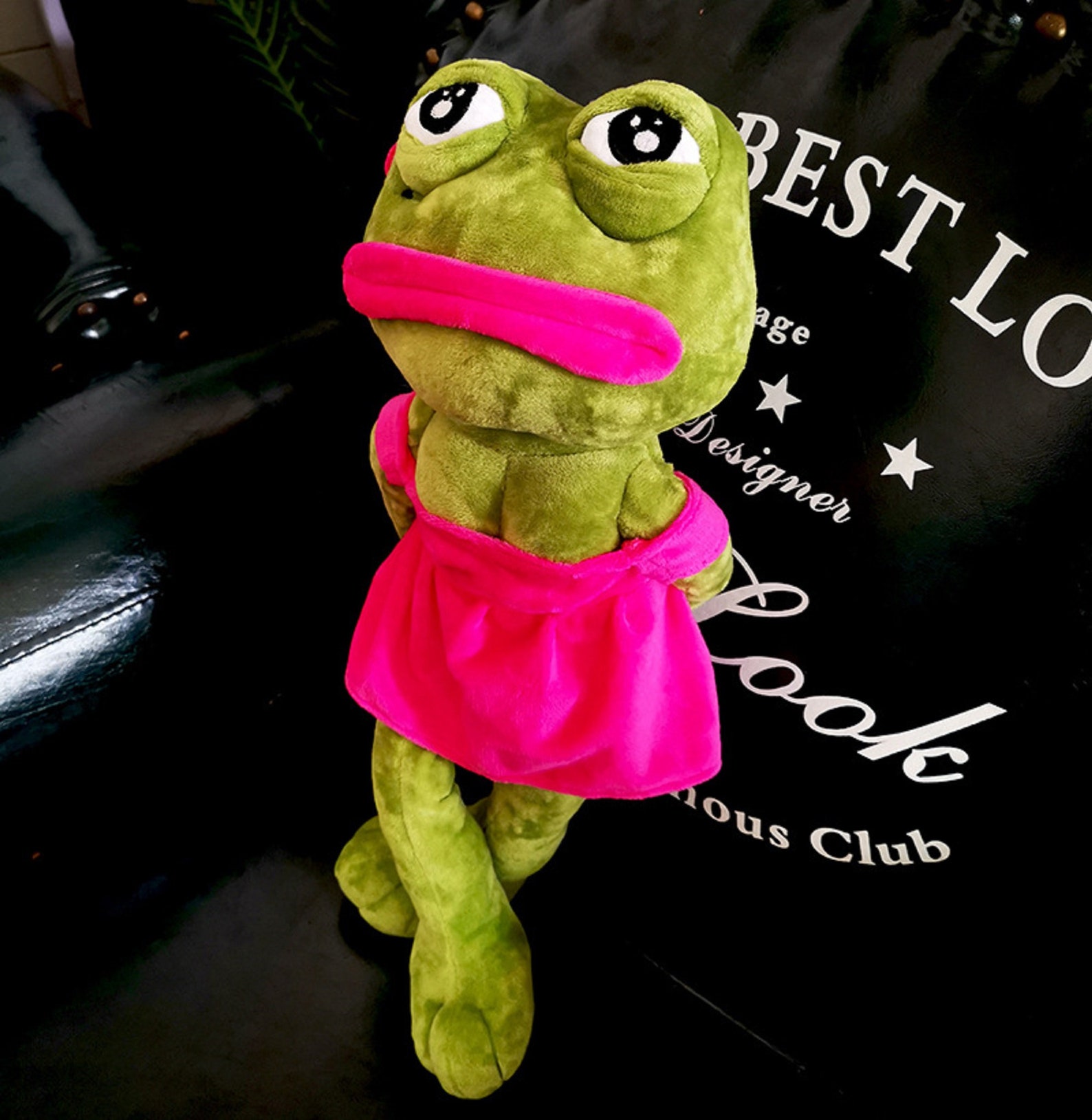 Female frog dolls plush dolls posing for photos Pepe frog | Etsy