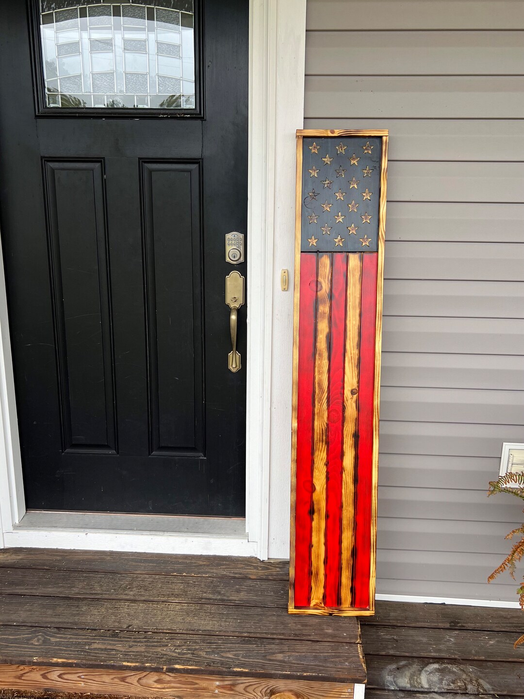 Patriotic Porch Sign, Porch Decor, Wood Sign, Router, Stained, Red ...