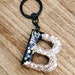Black and Gold Personalized Resin Letter Keychain - Etsy