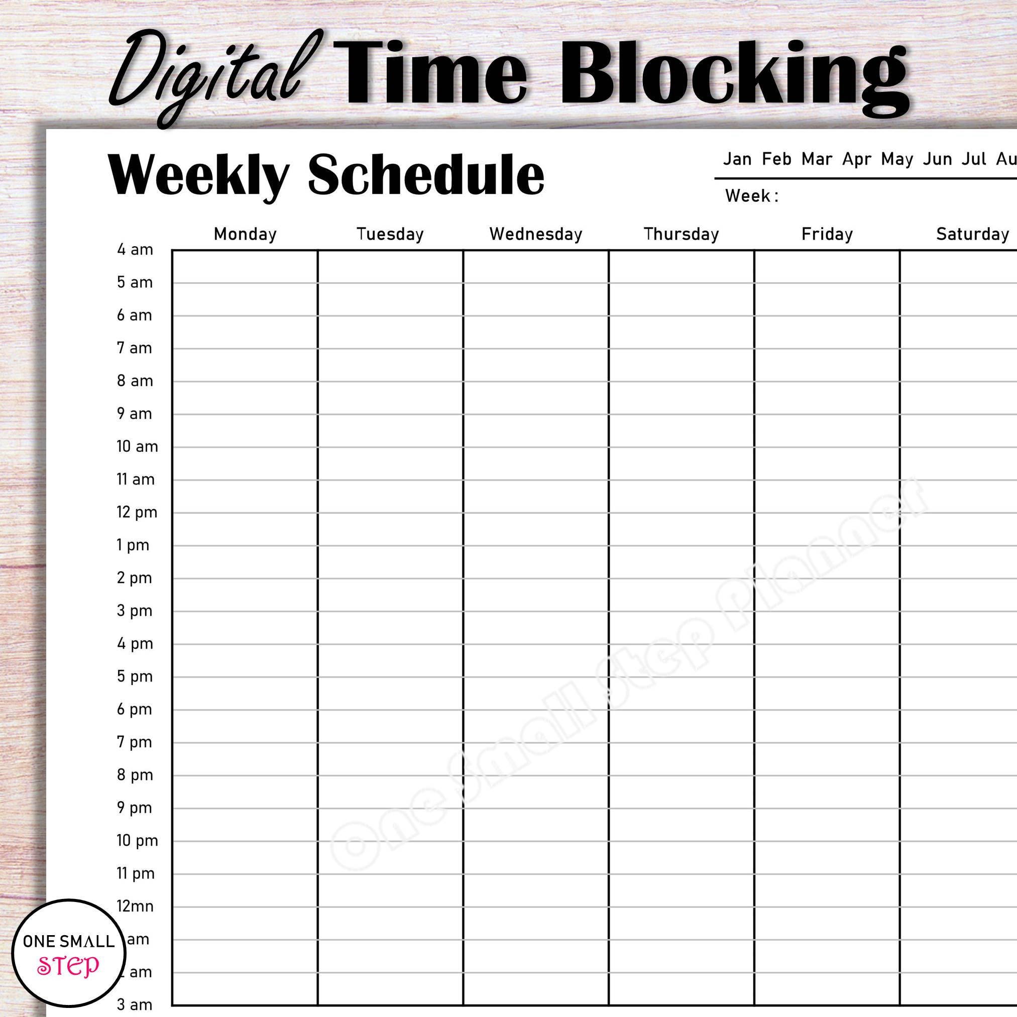 Daily Time Blocking Hourly Planner Good Notes Templates, Onenote ...