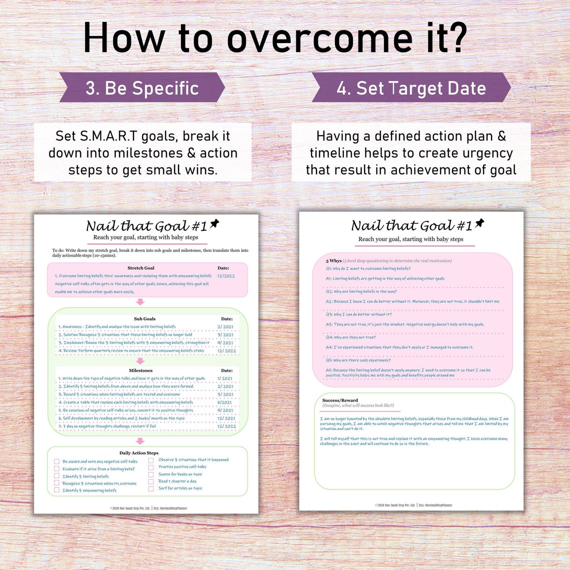 Goal Setting Workbooks Printable, 2024 Yearly Goal Planner, Goal ...