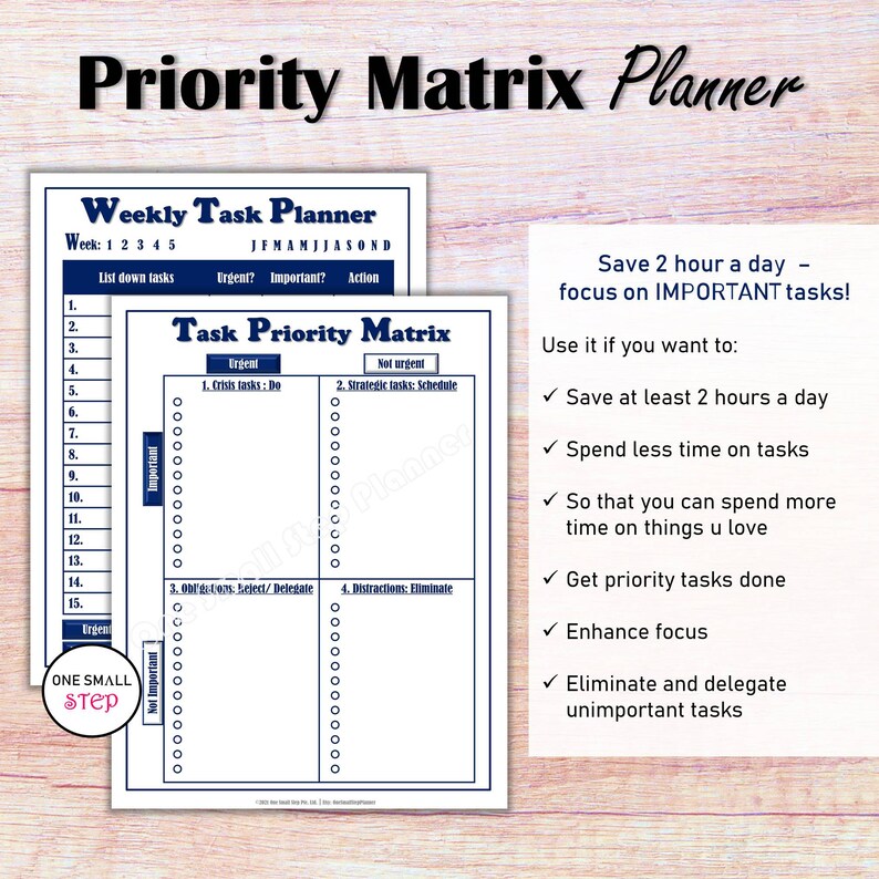 Priority Matrix, Eisenhower Matrix, Time Management, Task List, Weekly ...
