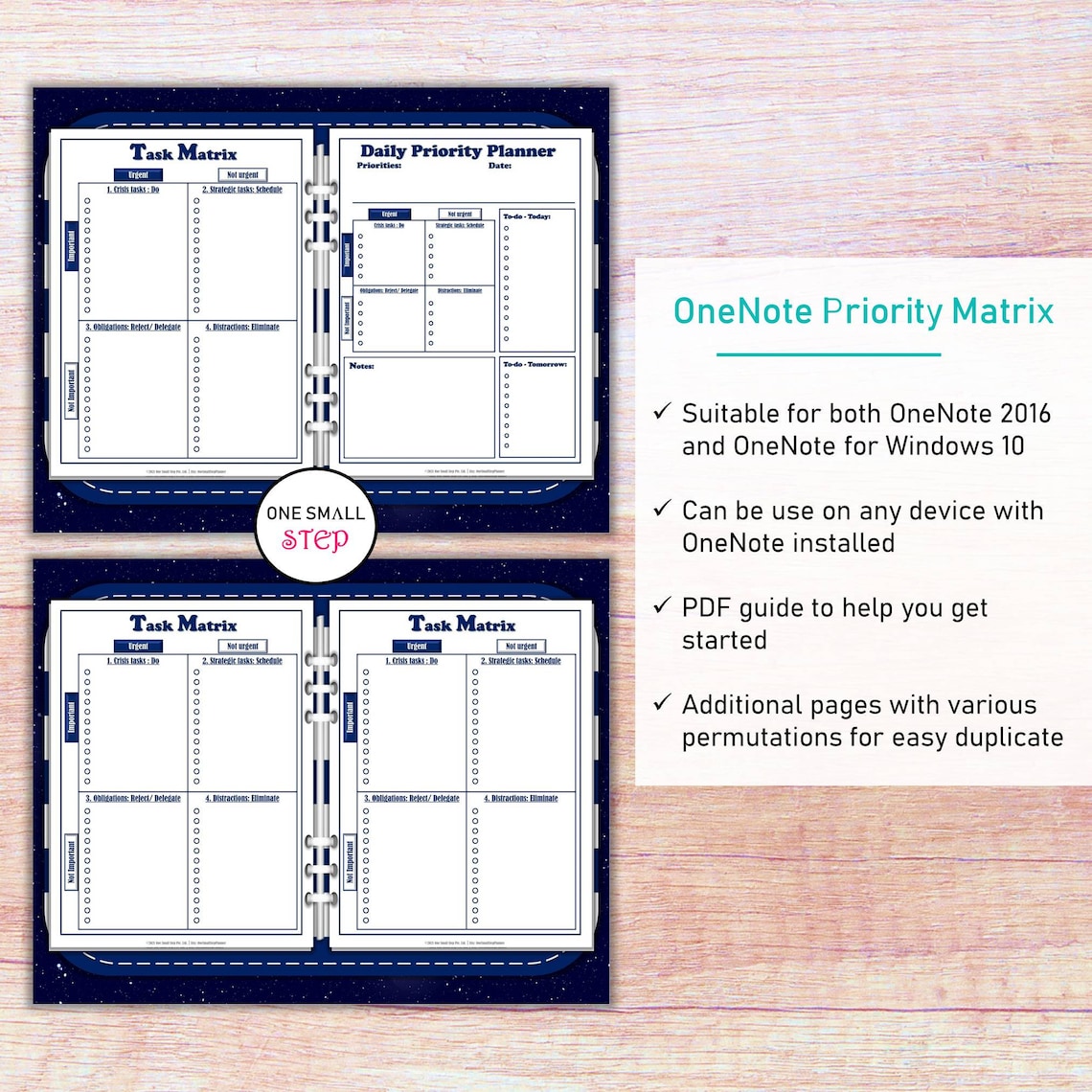 Priority Matrix Digital Planner Onenote, Eisenhower Matrix Project ...