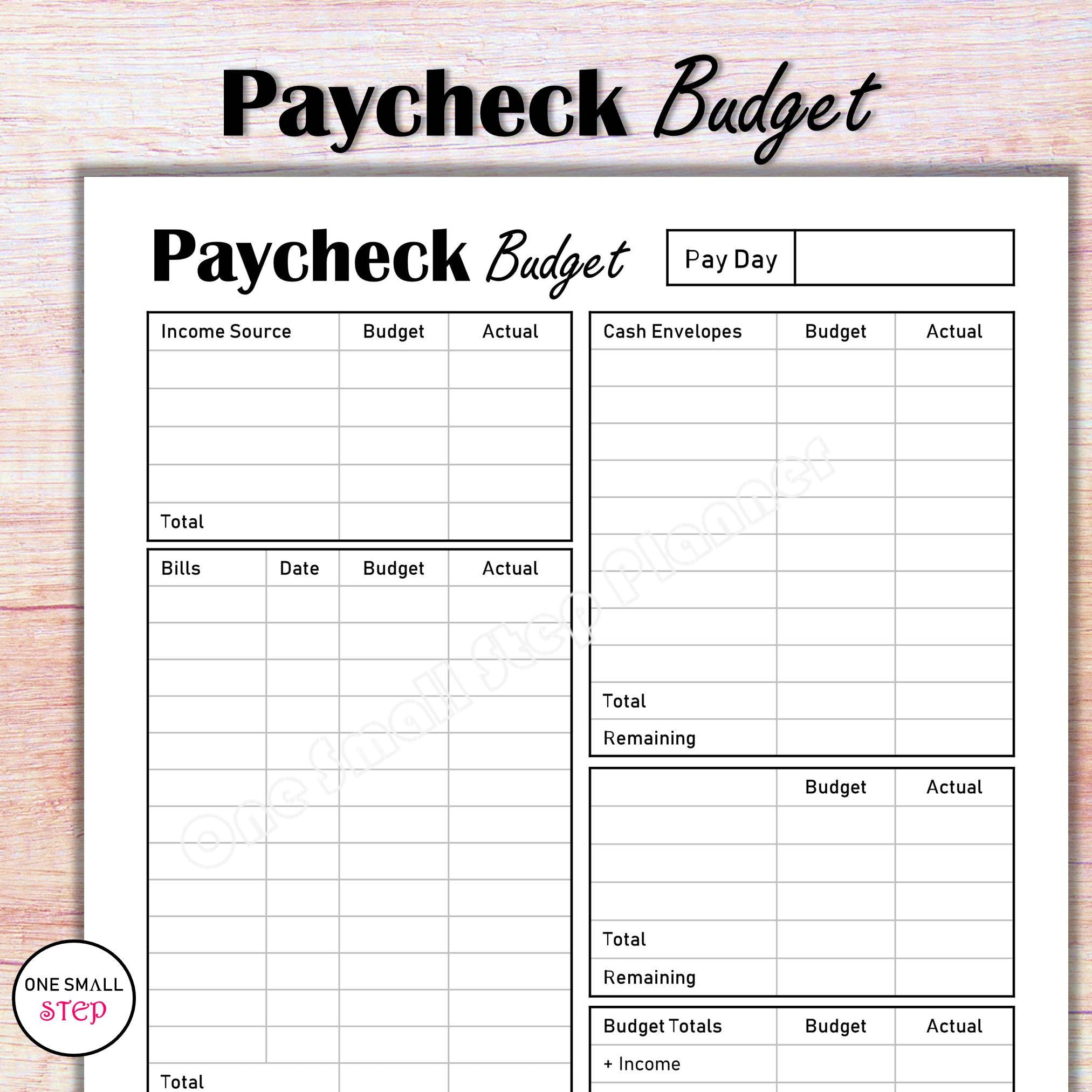 Paycheck Budget Cash Envelope Tracker, Budget by Paycheck Cash Envelope ...
