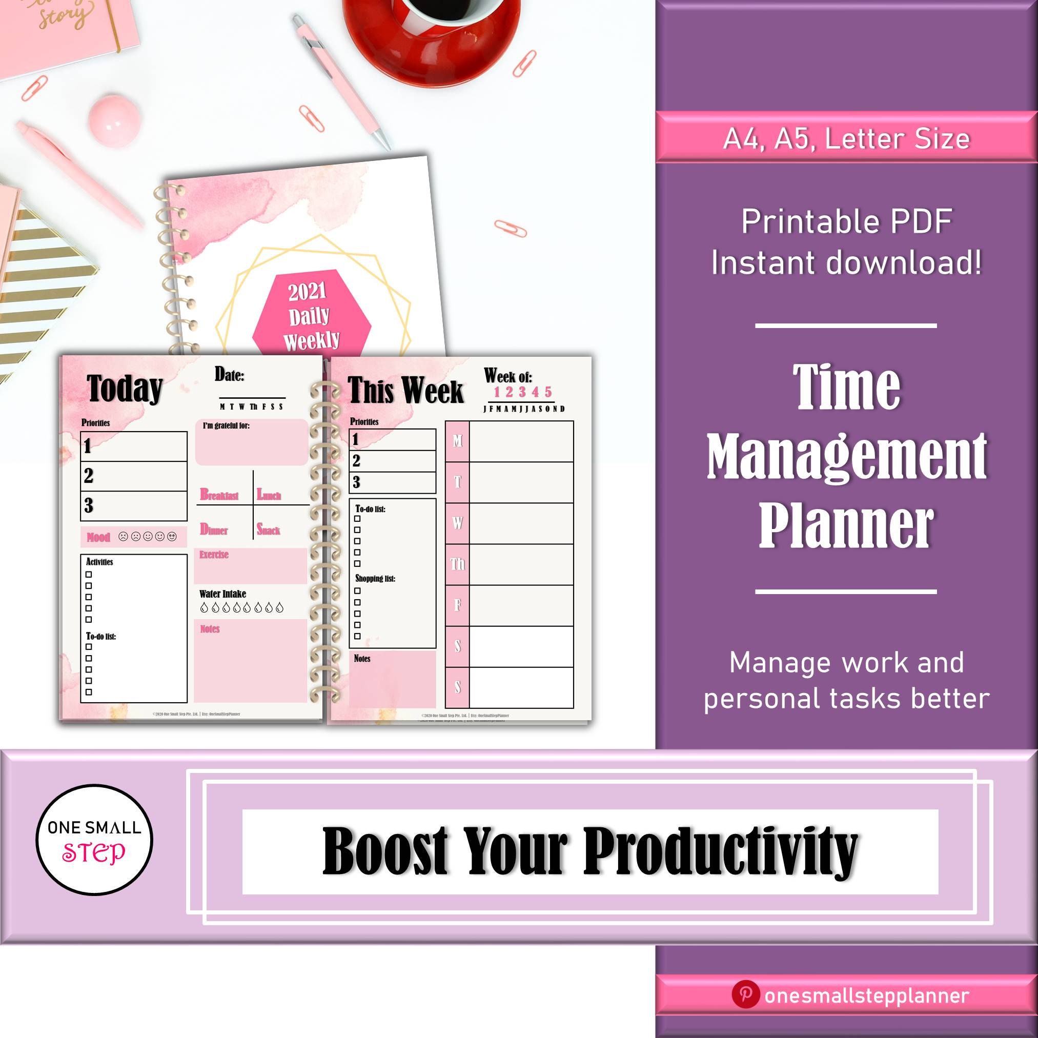Time Management Planner Daily Time Blocking Hourly Planner | Etsy