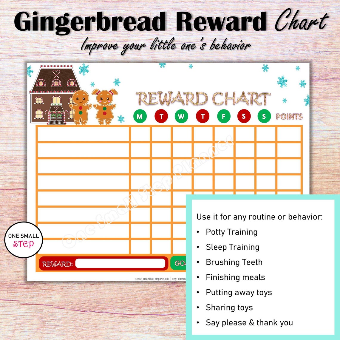 Gingerbread Man Reward Chart Printable Christmas Reward - Etsy