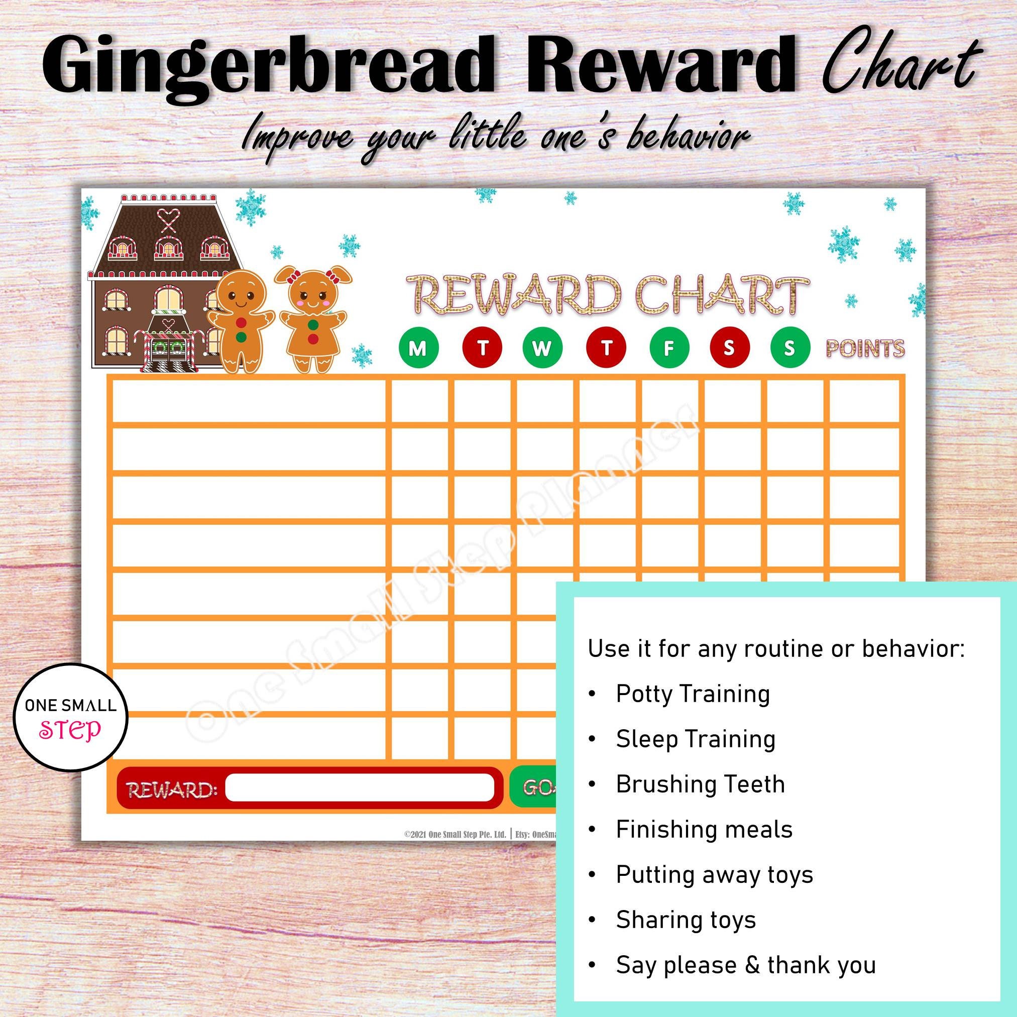 Gingerbread Man Reward Chart Printable Christmas Reward - Etsy