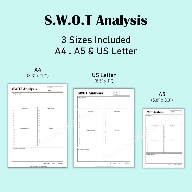 SWOT Analysis Template, Business Plan Template Printables, Business ...