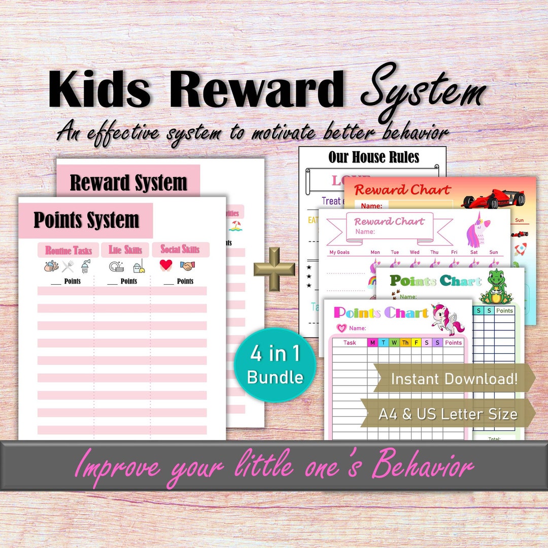 Kids Reward Chart Reward System for Toddlers & Preschoolers, Kids ...