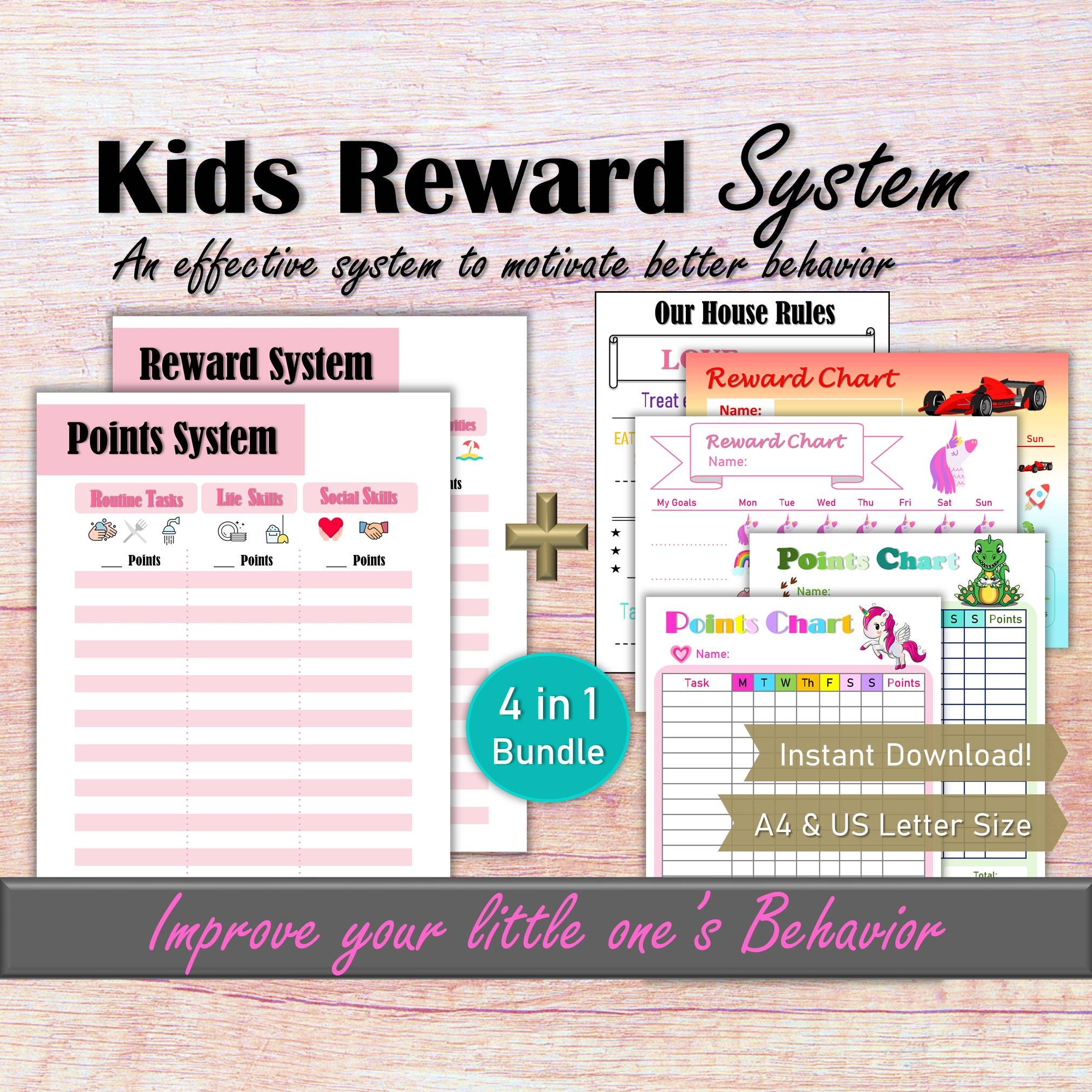 Kids Reward Chart Reward System for Toddlers & Preschoolers, Kids ...