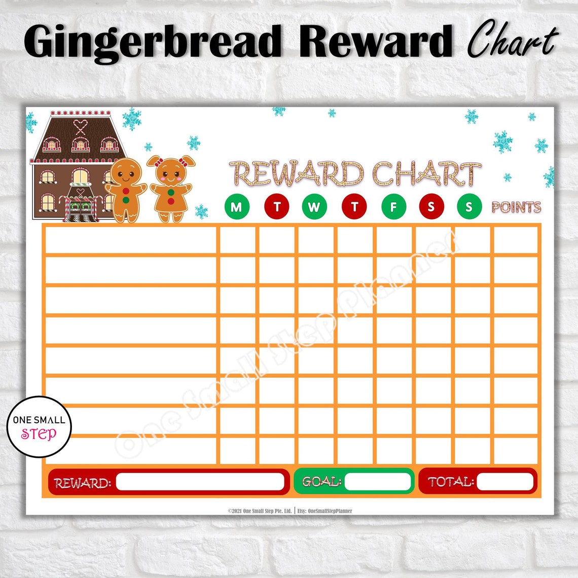 Gingerbread Man Reward Chart Printable Christmas Reward - Etsy