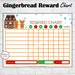 Gingerbread Man Reward Chart Printable Christmas Reward - Etsy