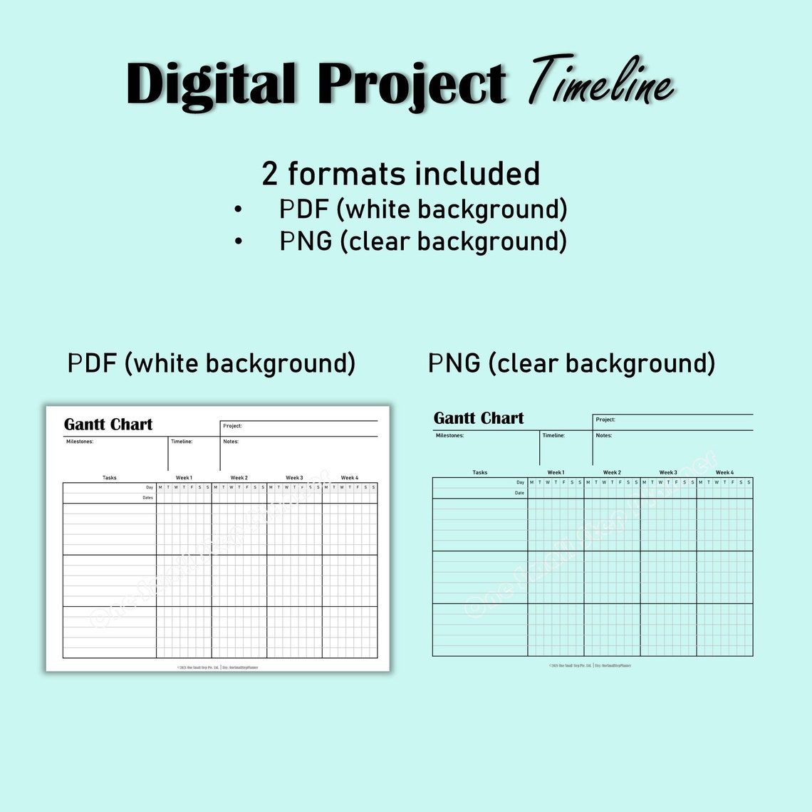 Digital Project Timeline Gantt Chart Template , Goodnotes Project ...