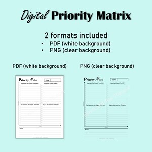 Digital Priority Matrix iPad Planner, Goodnotes Eisenhower Matrix Daily ...