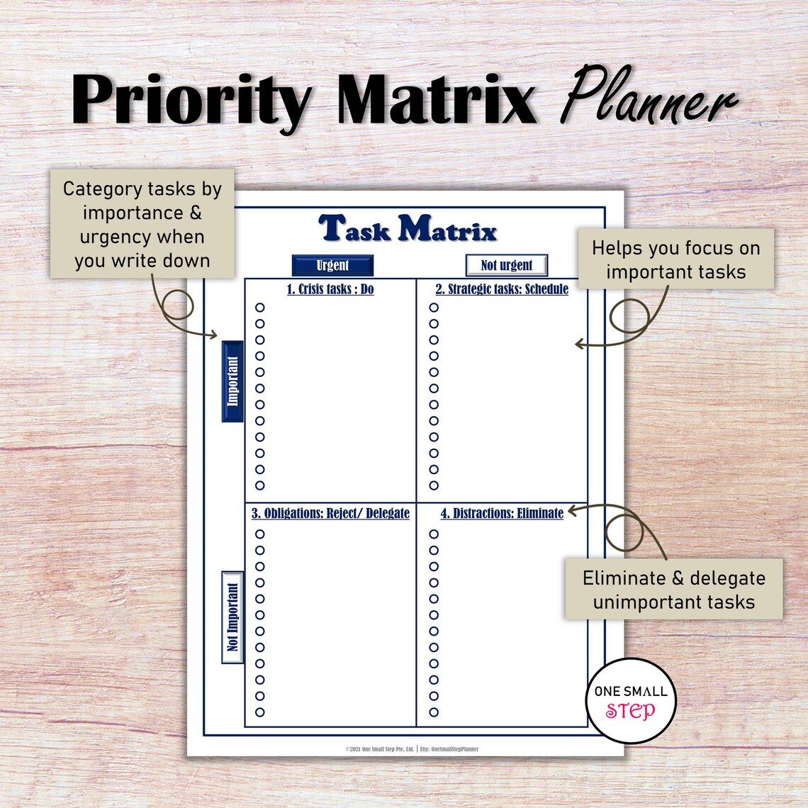 Priority Matrix, Eisenhower Matrix, Time Management, Task List, Weekly to Do List, Project ...