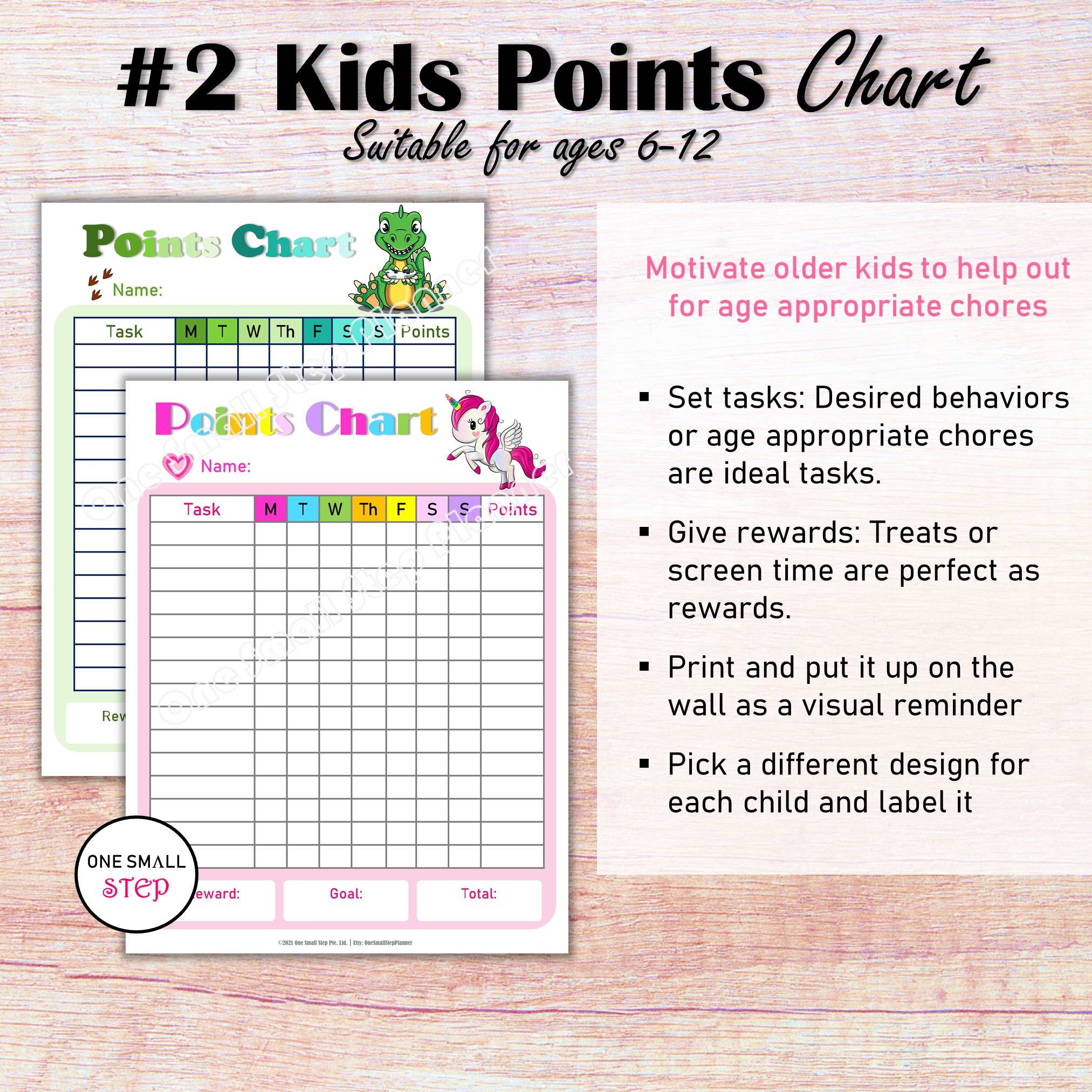 Kids Reward Chart Reward System for Toddlers & Preschoolers, Kids ...