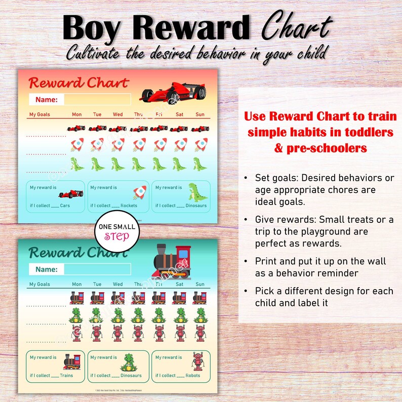 Kids Behavior Chart, Kids Reward Chart for Boys, Dinosaur Potty Chart ...