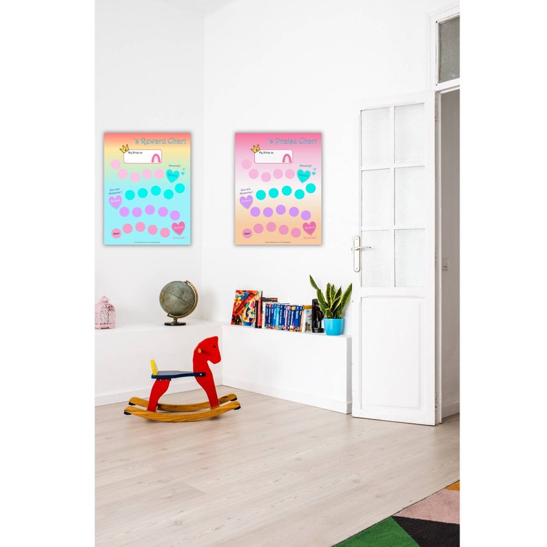 Reward Sticker Chart Kids Reward Chart Girl Sticker Chart - Etsy