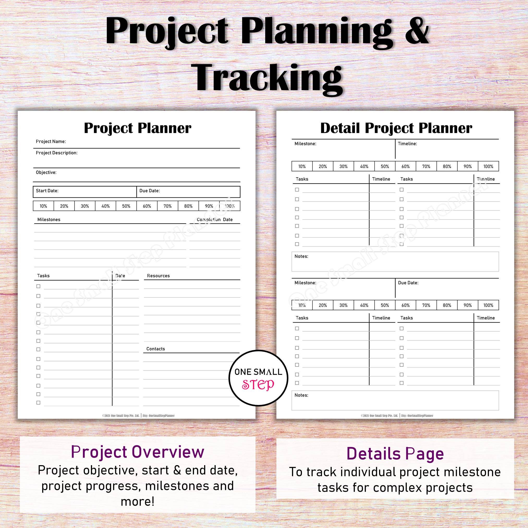 Project Planner Printable Project Management, A5 Project Planner Task ...