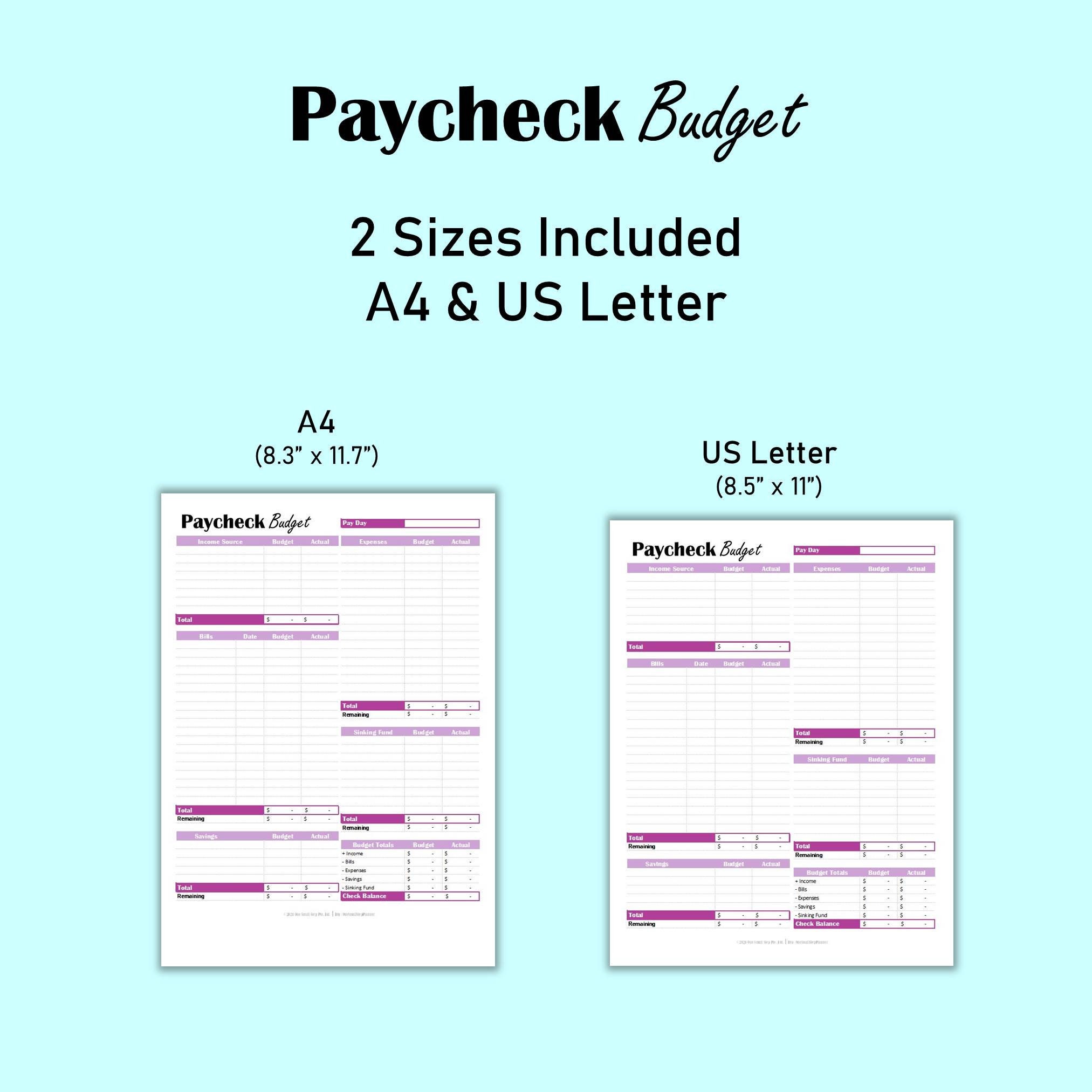 Budget by Paycheck Spreadsheet, Editable Monthly Budget Template Excel ...