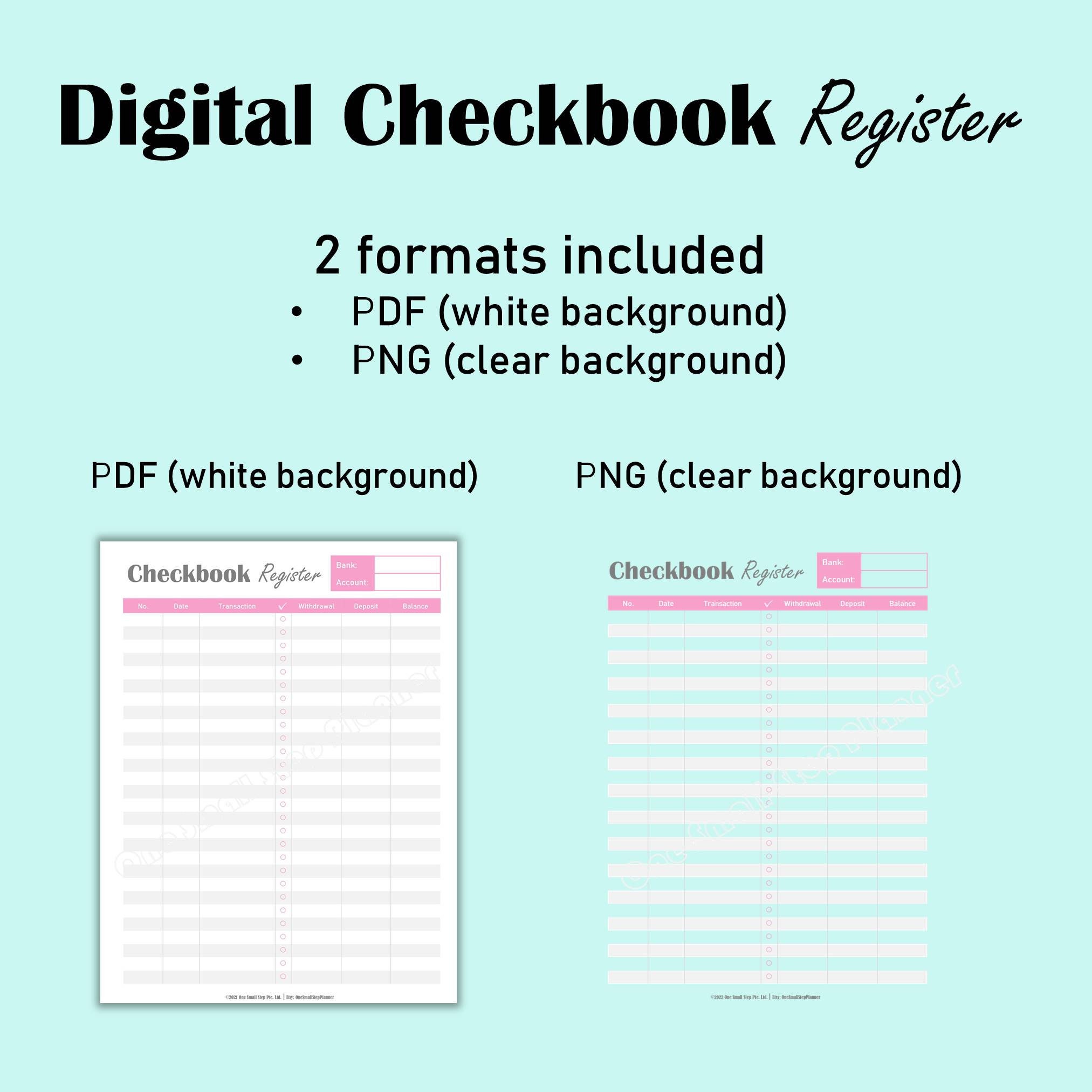 Digital Checkbook Register Goodnotes Checking Account Ledger - Etsy Canada