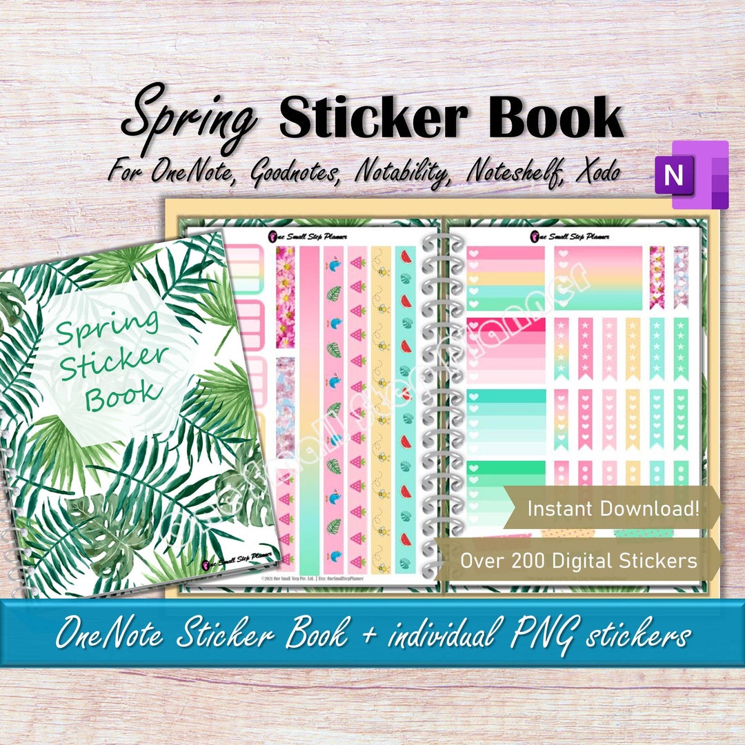 Spring Onenote Digital Planner Stickers, Aesthetic Stickers Pack, Habit ...