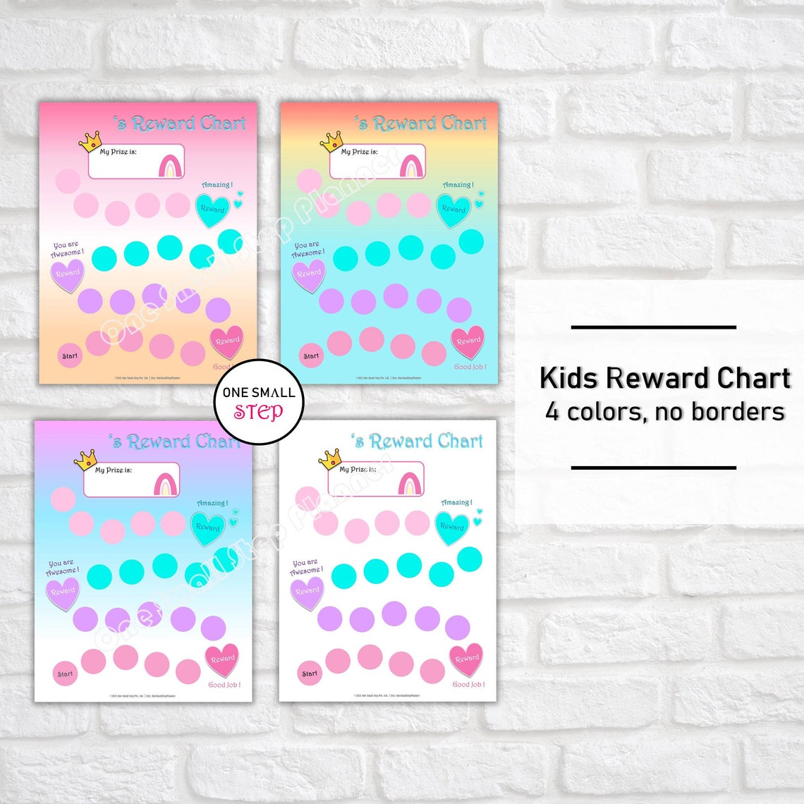 Reward Sticker Chart Kids Reward Chart Girl Sticker Chart - Etsy