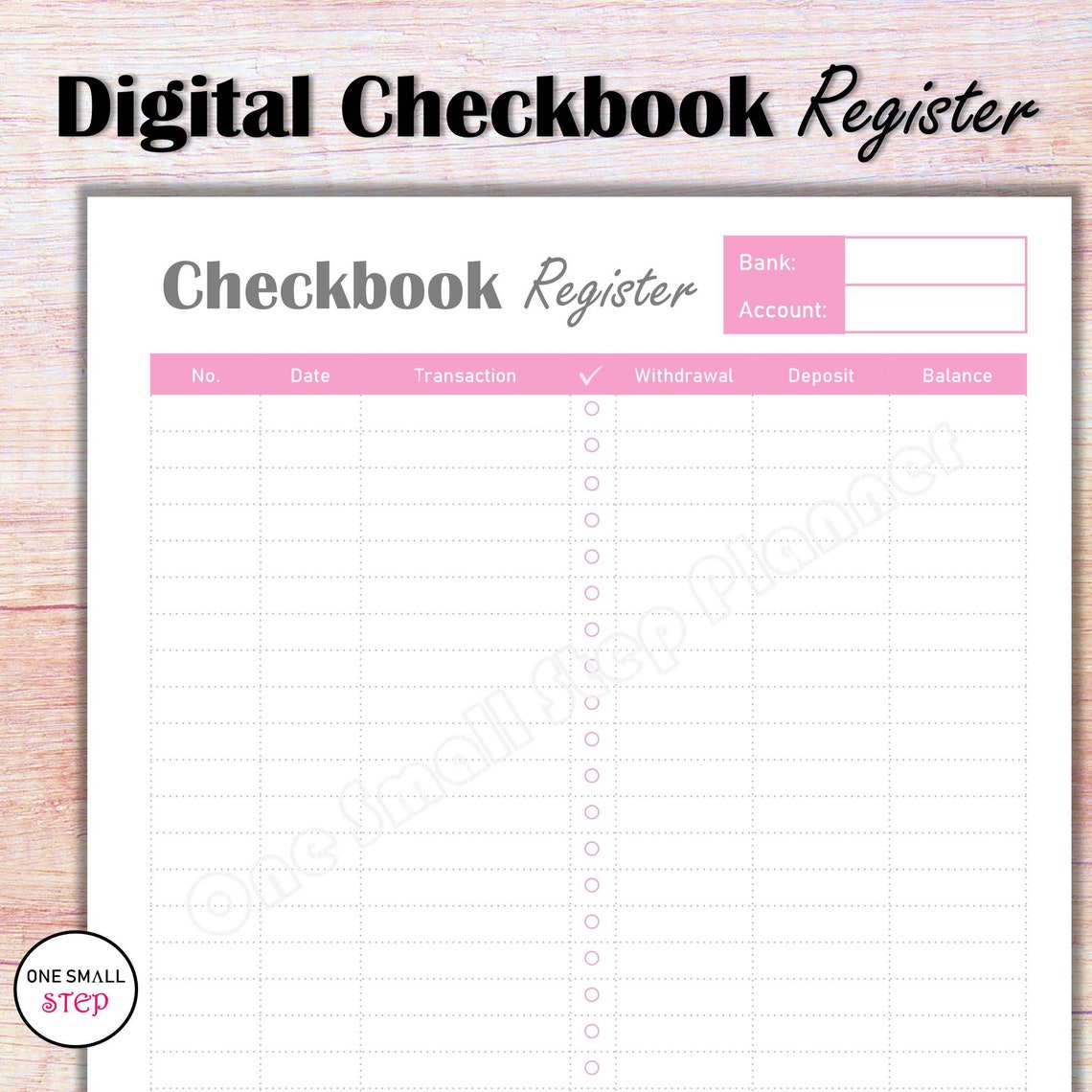 Digital Checkbook Register Goodnotes Checking Account Ledger - Etsy Canada